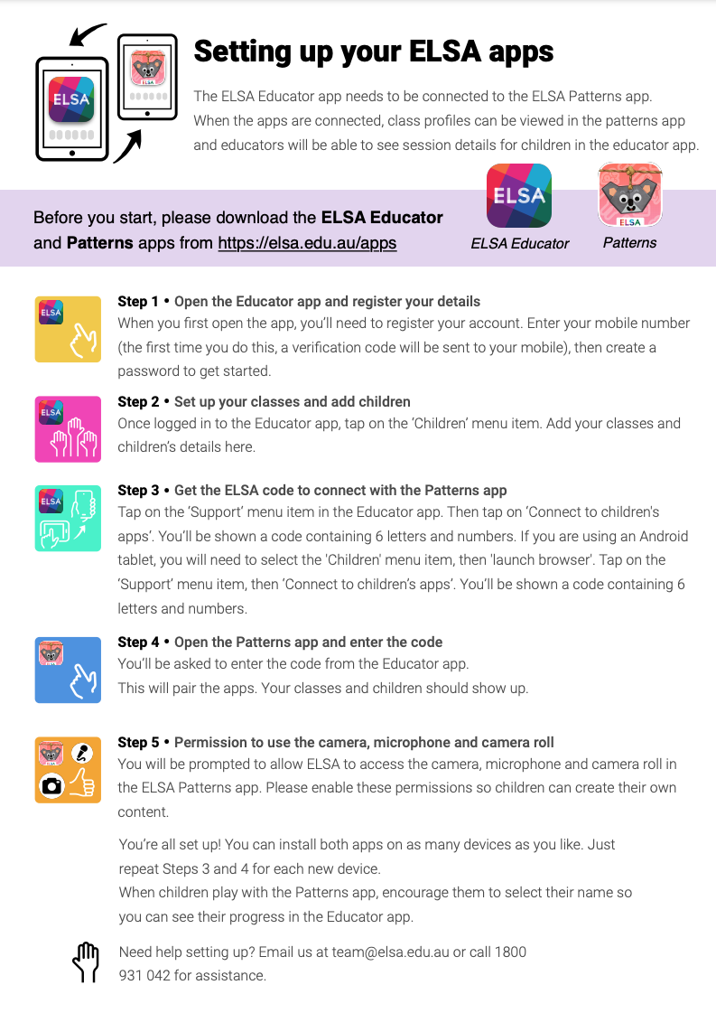 ELSA App Quickstart Guides - SPLAT-maths